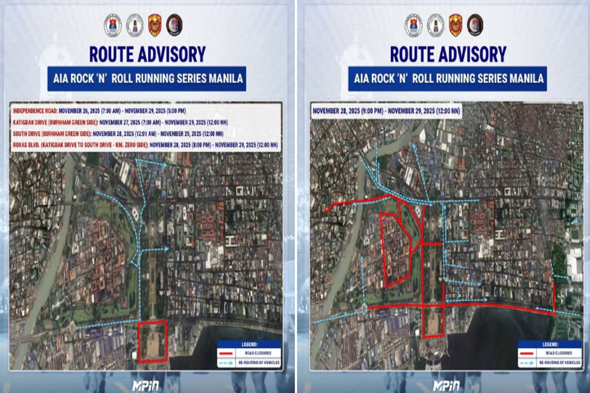 Tingnan: Malawakang road closures at re-routing sa Maynila para sa AIA rock ‘n’ roll Manila 2025 ...